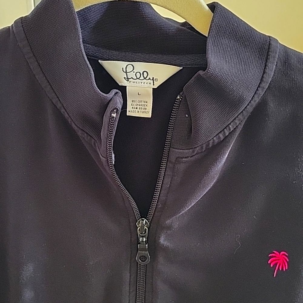 Lilly Pulitzer Black Palm Tree Jacket - Gem